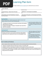 Cno Learning Plan | PDF | Nursing | Goal