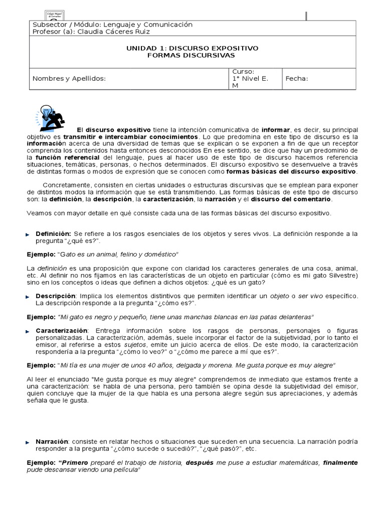 Guía N°4 Formas Discursivas | Descargar gratis PDF | Gatos | Subjetividad Guía N°4 Formas Discursivas | Descargar gratis PDF | Gatos | Subjetividad