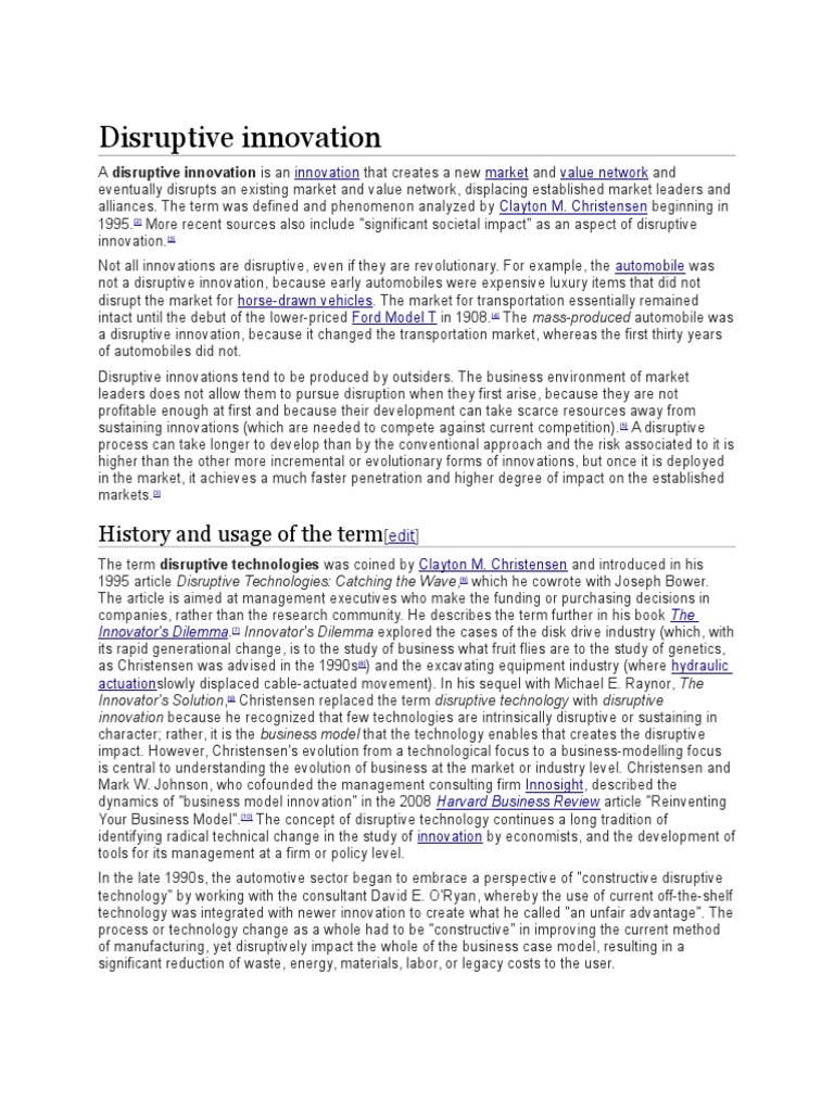 Disruptive Innovation | PDF | Disruptive Innovation | Transport