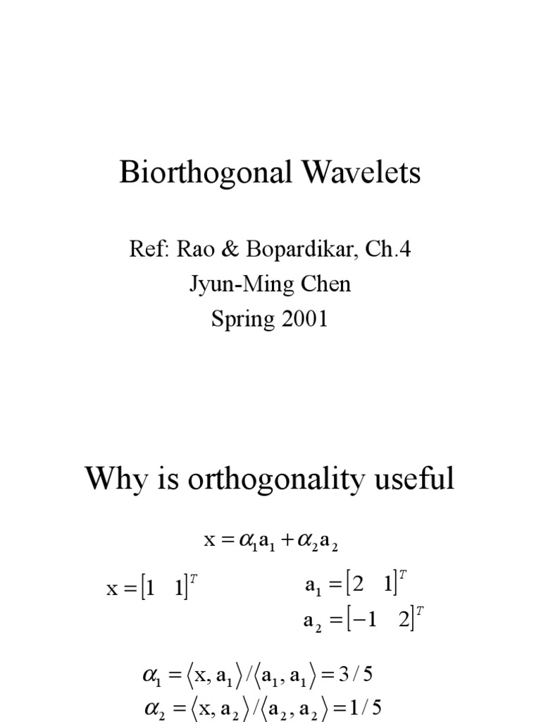 Biorthogonal Wavelets | PDF | Wavelet | Signal Processing