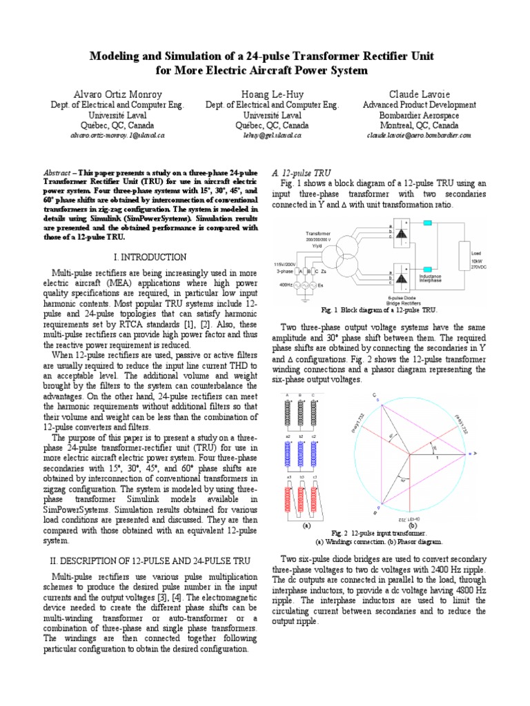 24-Pulse TRU Modeling for Aircraft Systems | PDF | Science & Mathematics