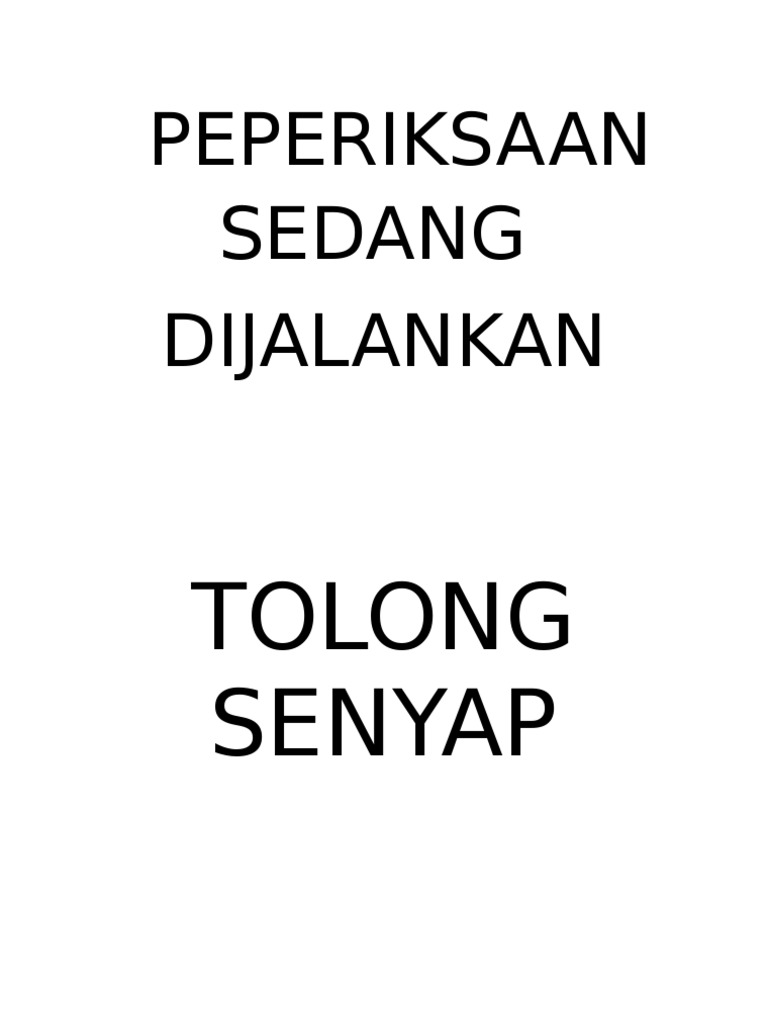 Label Amaran Di Bilik Peperiksaan. | PDF