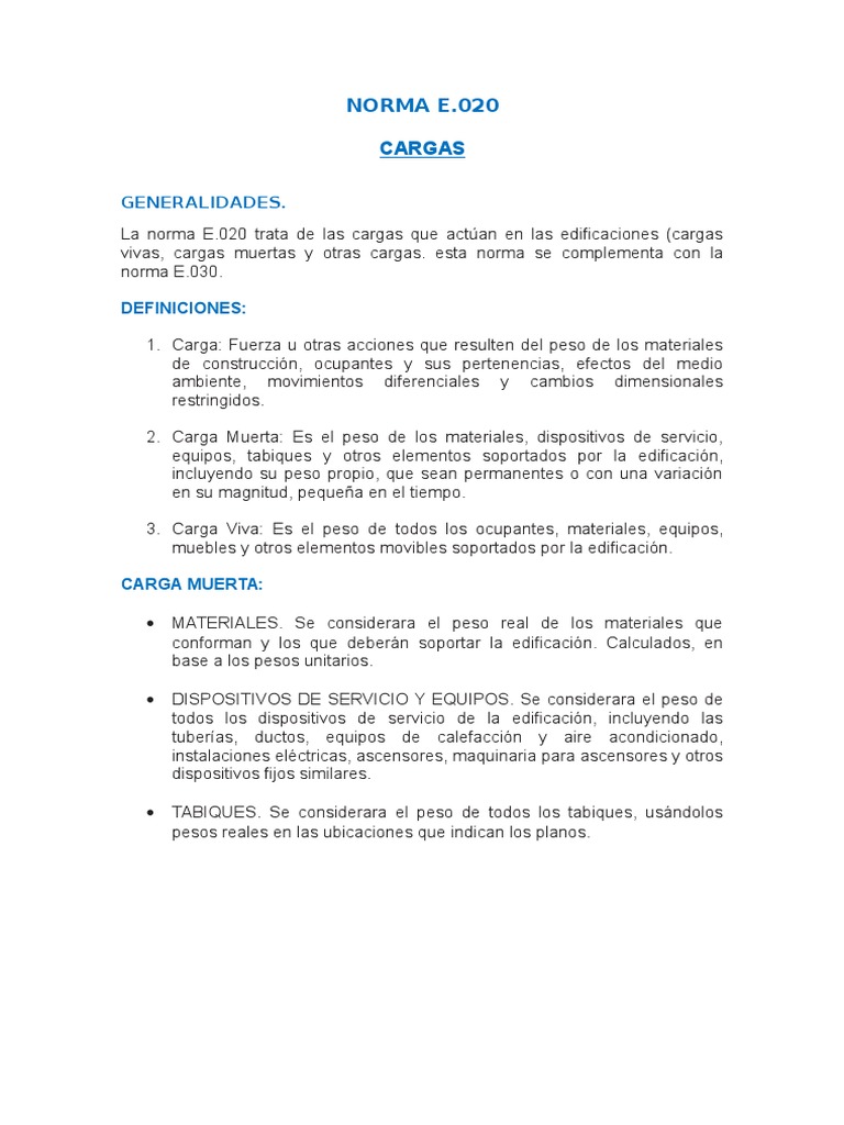 Resumen Norma E020 | PDF | Velocidad del viento | Presión
