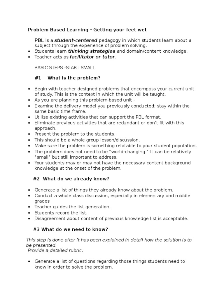 Introduction To Your PBL Task Rev 1 | PDF | Sharing | Learning