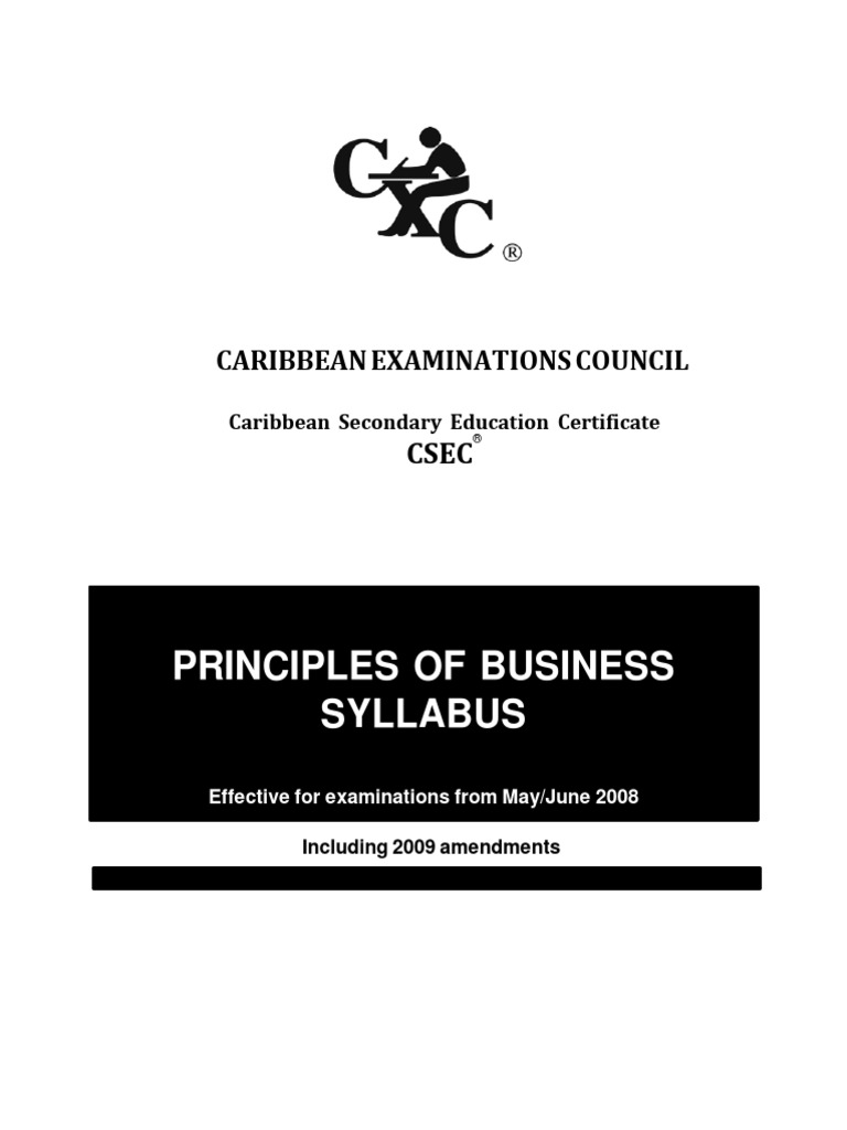 CSEC Principles of Business | PDF | Taxes | Educational Assessment