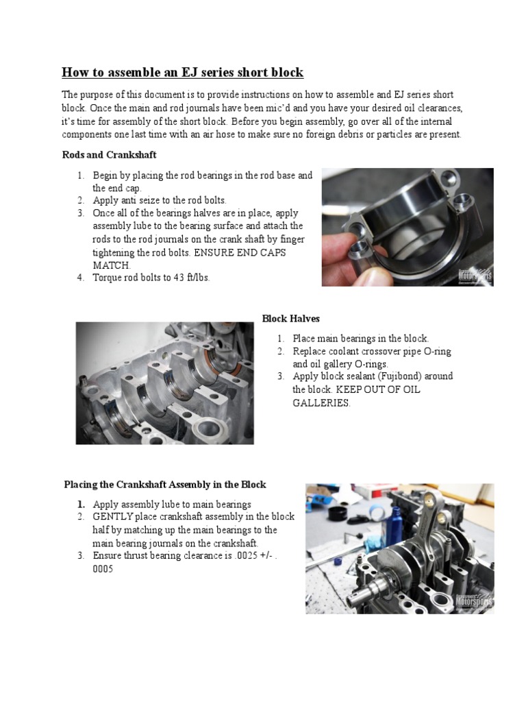 Short Block Assembly | PDF | Technology & Engineering