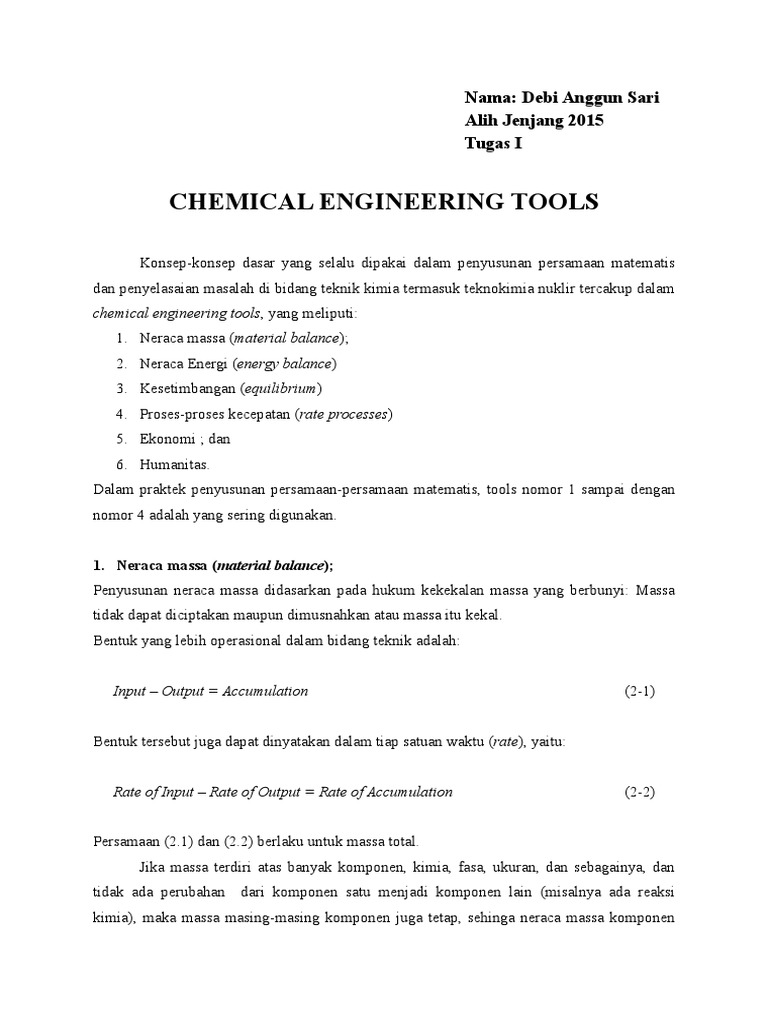Chemical Engineering Tools | PDF