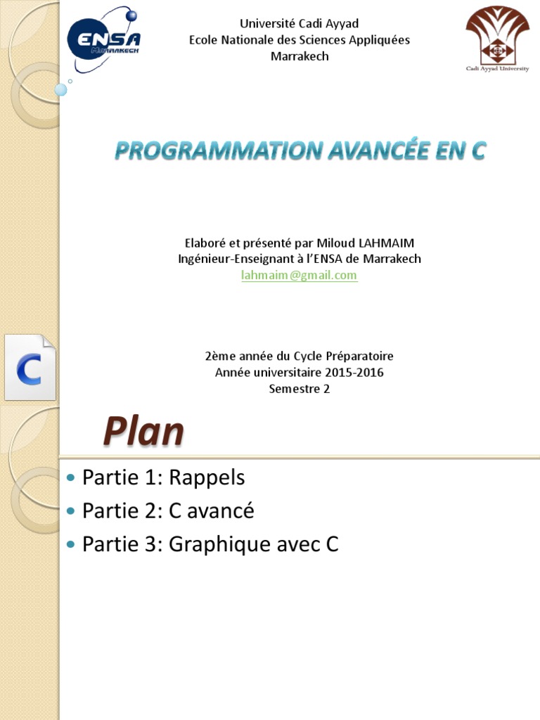 Cours C Avancé V1 | PDF | C (Langage de programmation) | Structure de ...