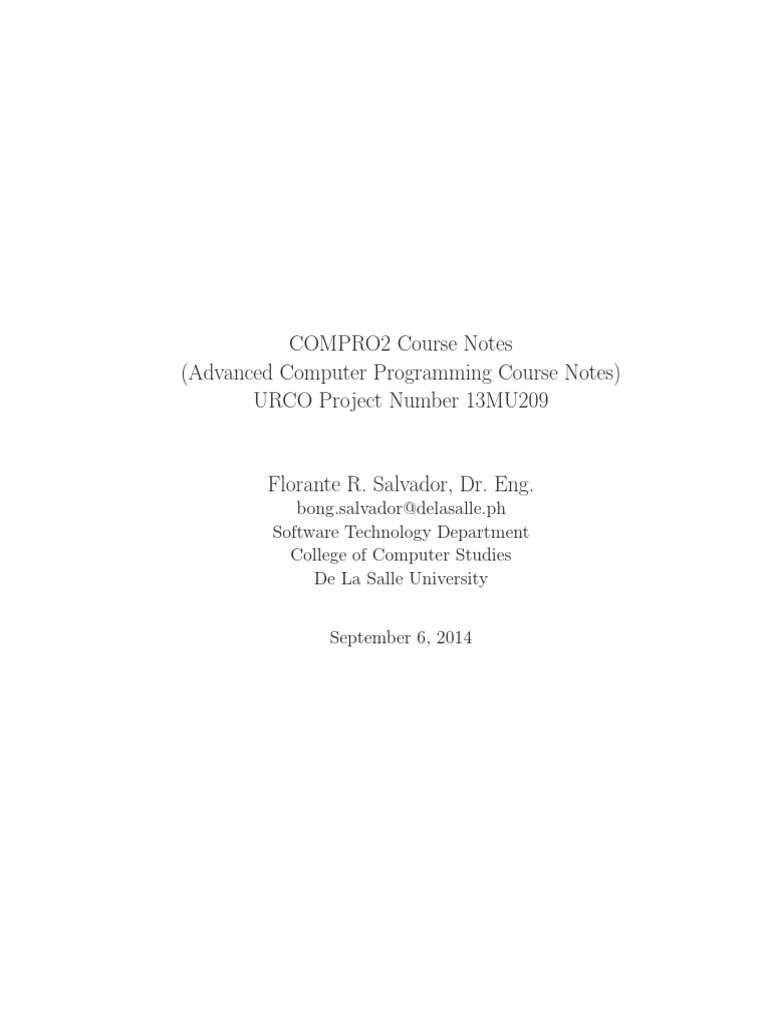 COMPRO2 Course Notes | PDF | Pointer (Computer Programming) | Integer ...