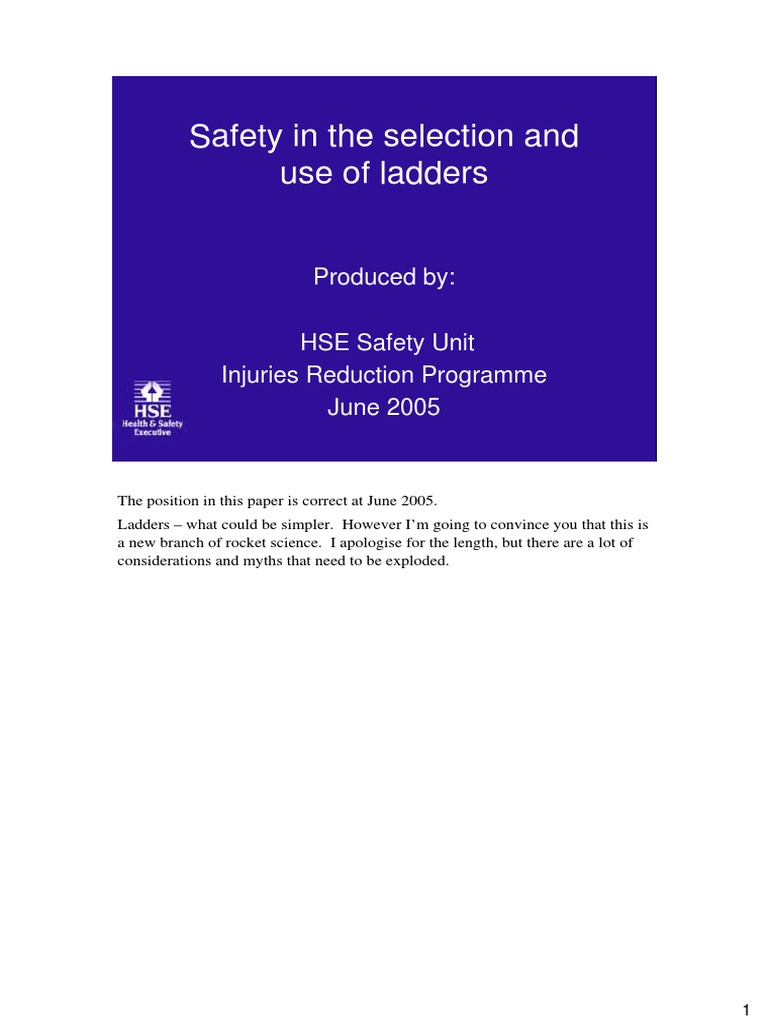 Safety in The Selection and Use of Ladders | PDF | Ladder | Insulator ...