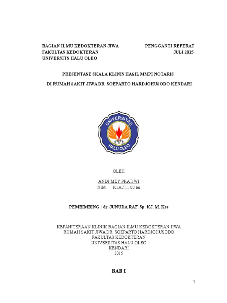Analisis Hasil MMPI di RSJ Kendari | PDF