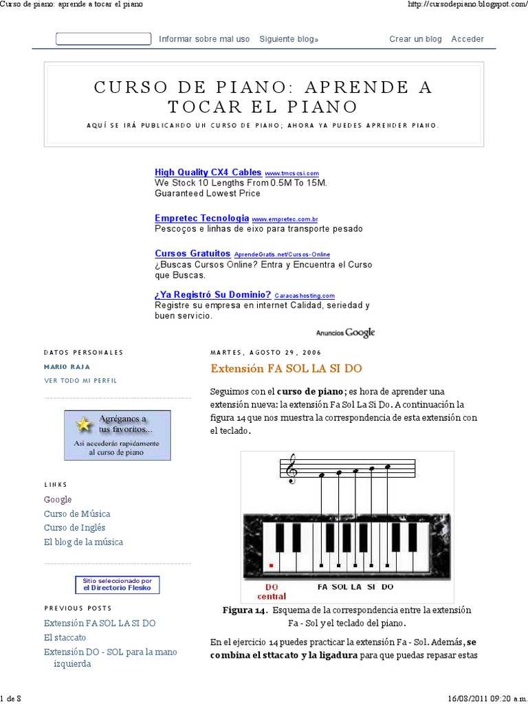 Curso de Piano - Aprende A Tocar El Piano | PDF | Clave | Piano