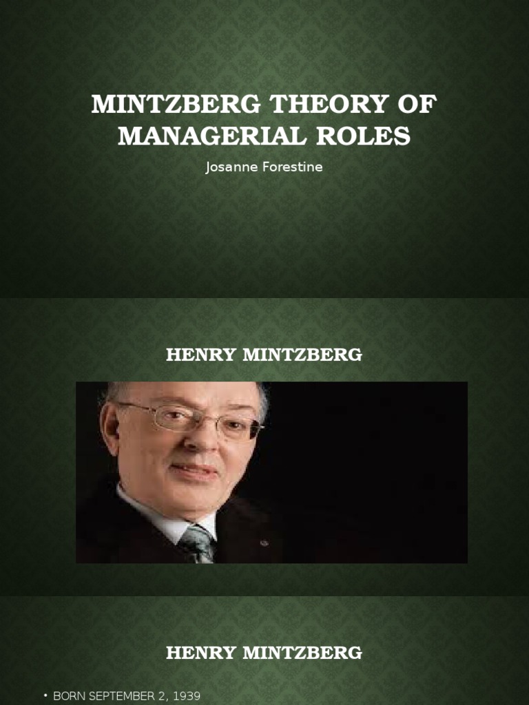 Mintzberg Theory of Managerial Roles | PDF | Entrepreneurship | Health Care