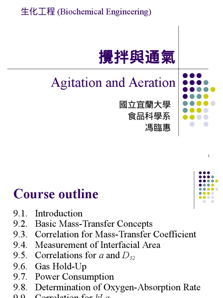 Aeration and Agitation | PDF | Diffusion | Oxygen