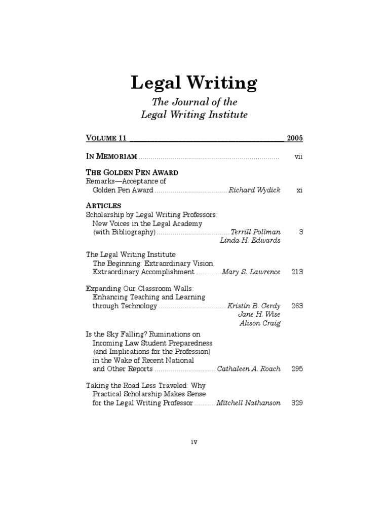 Legal Writing-Journal of Legal Writing Institute | PDF ...