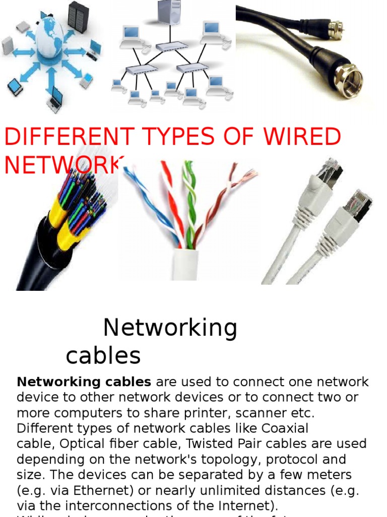 Different Types of Wired Network | PDF | Cable | Coaxial Cable