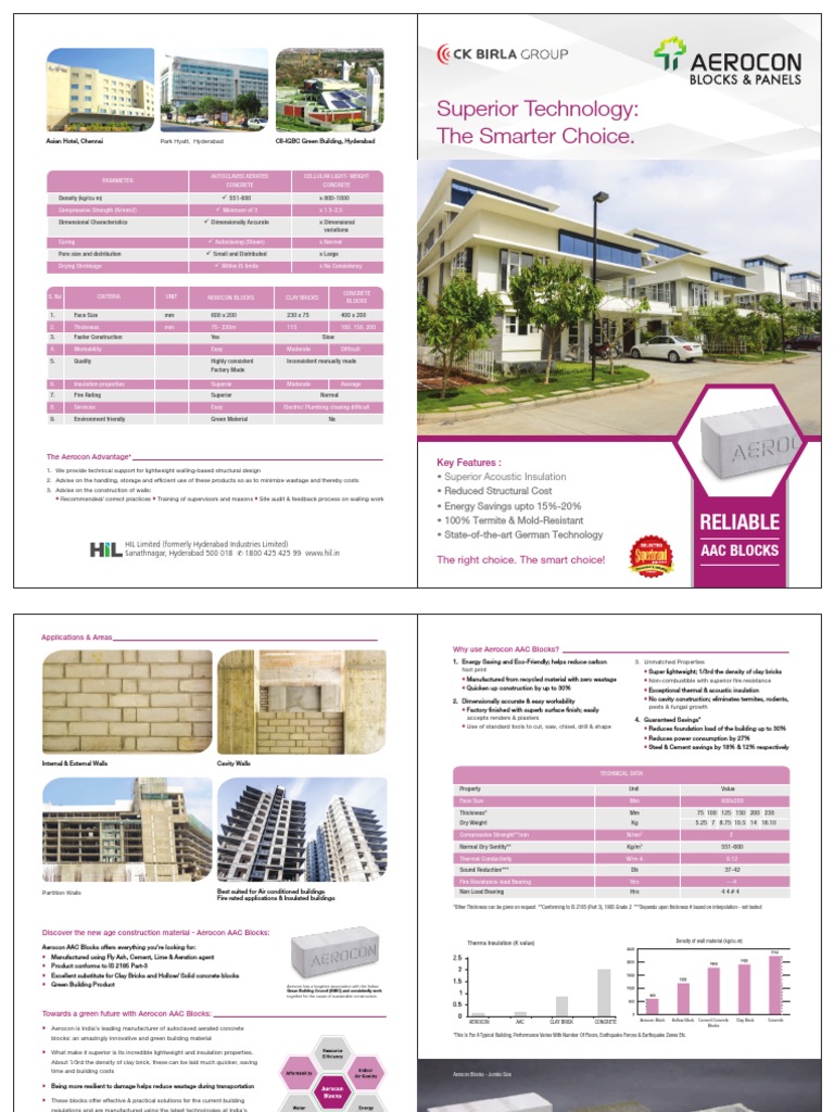 Aerocon Blocks Product Literature FOLDER A4 | PDF | Brick | Green Building