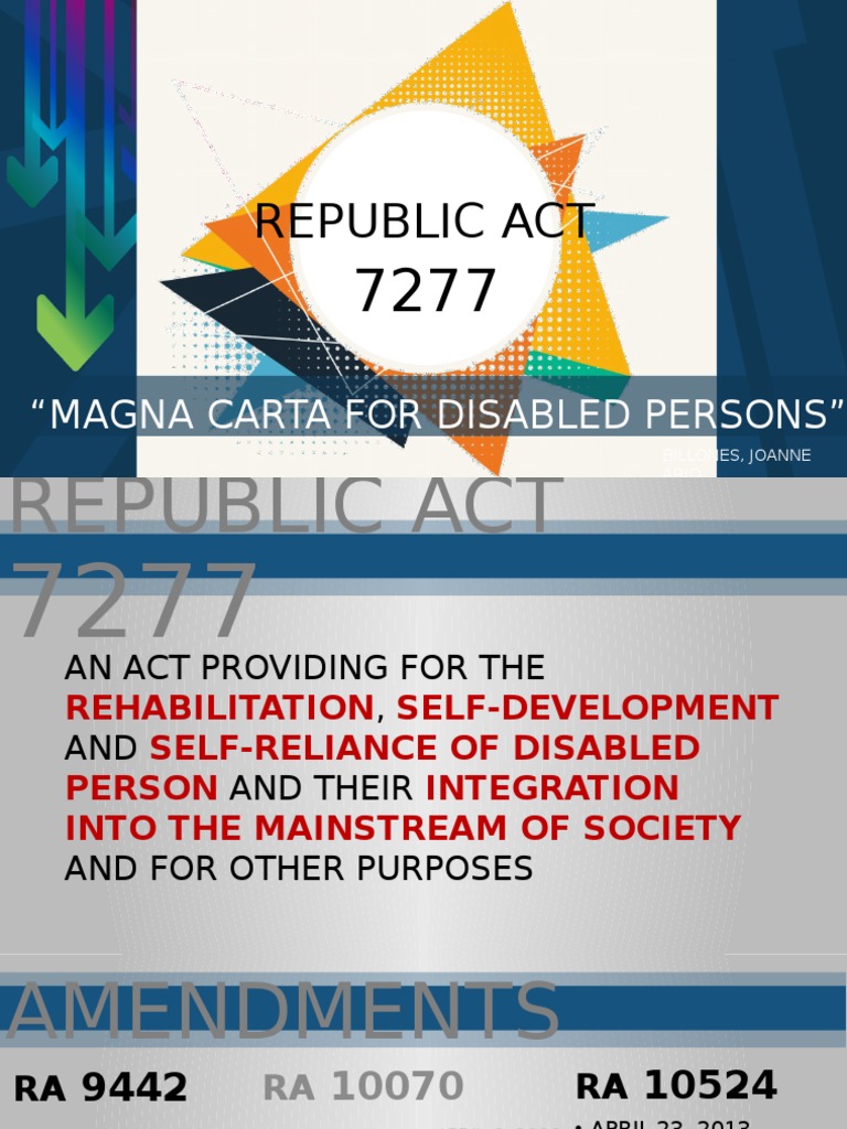 RA 7277 | Disability | Special Education | Free 30-day Trial | Scribd
