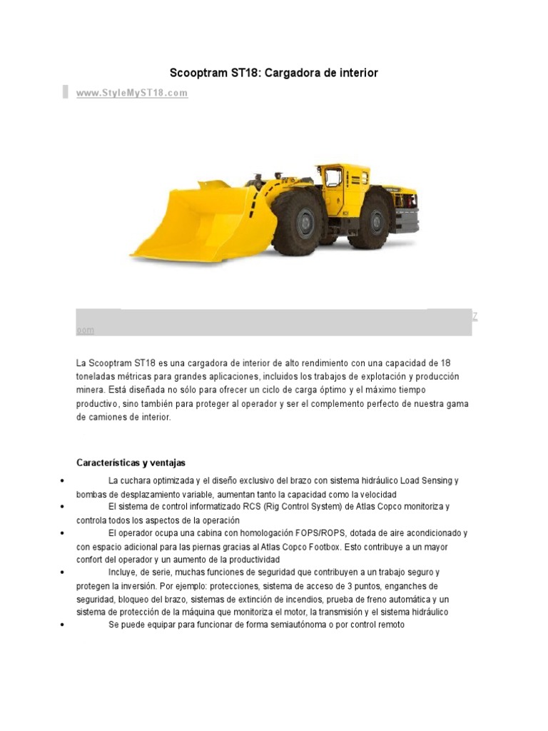 Scooptram ST18. Miners | PDF | Eje | Transmisión (Mecánica)