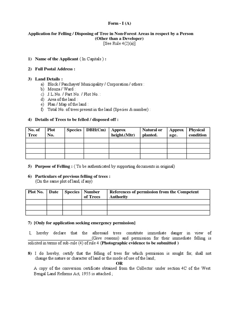 Tree Cutting Application Form Guide | PDF | Plantation | Trees
