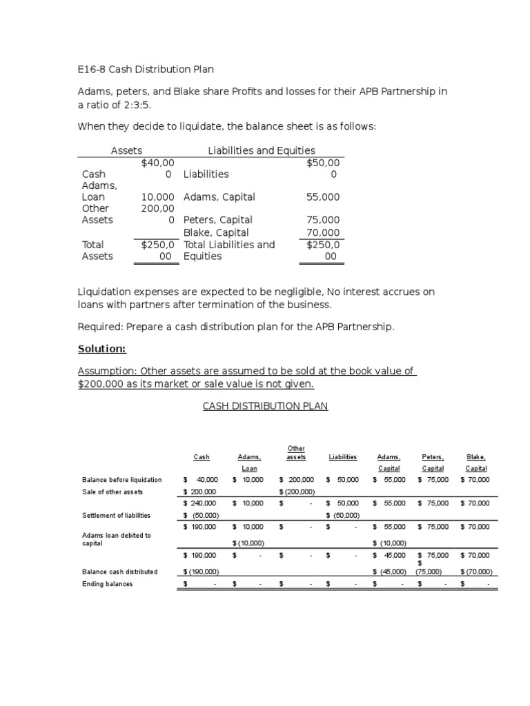 Apb Partnership Cash Distribution Plan | Pdf | Business | Law