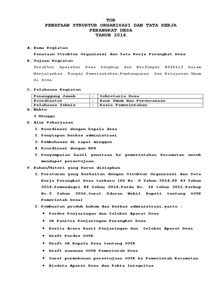 LAMPIRAN Program Kerja Desa Revisi | PDF