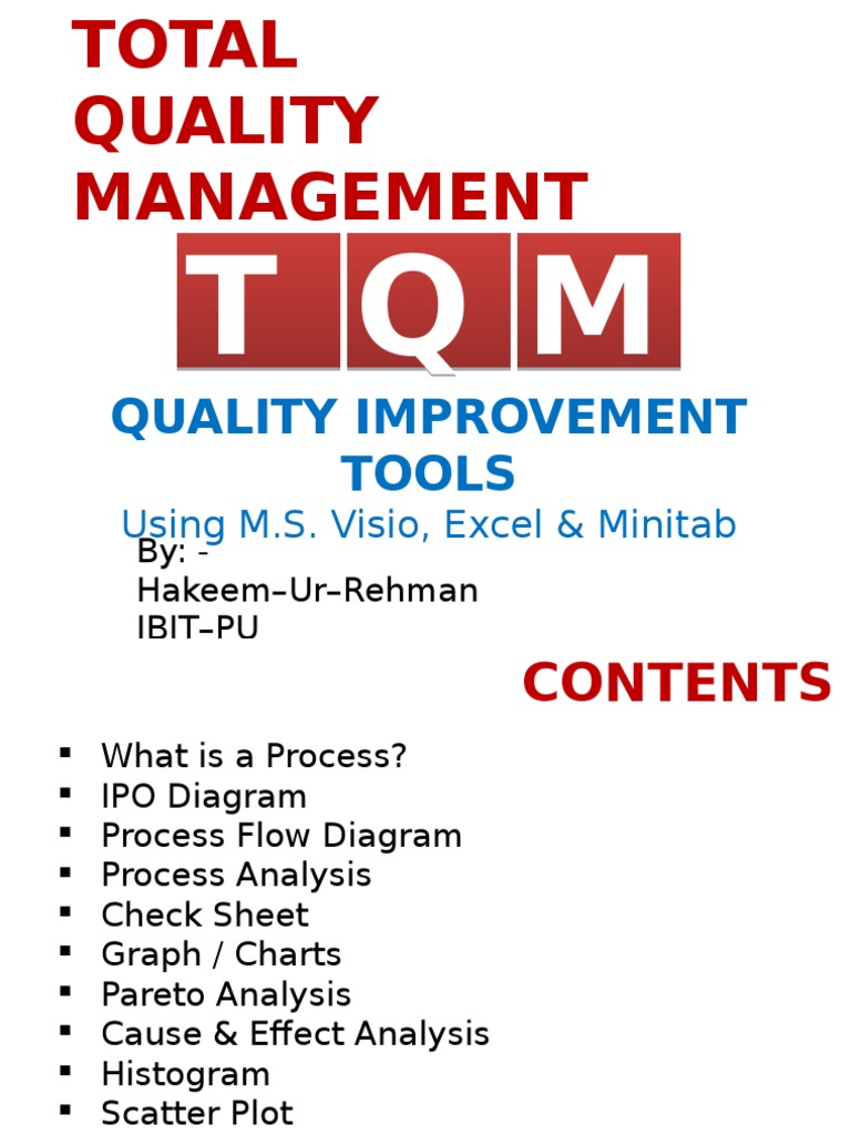 Quality Improvement Tools for Process Analysis and Problem Solving ...