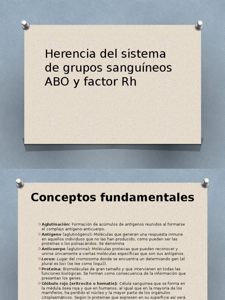Herencia Del Sistema de Grupos Sanguíneos ABO y Factor RH | PDF | Tipo ...