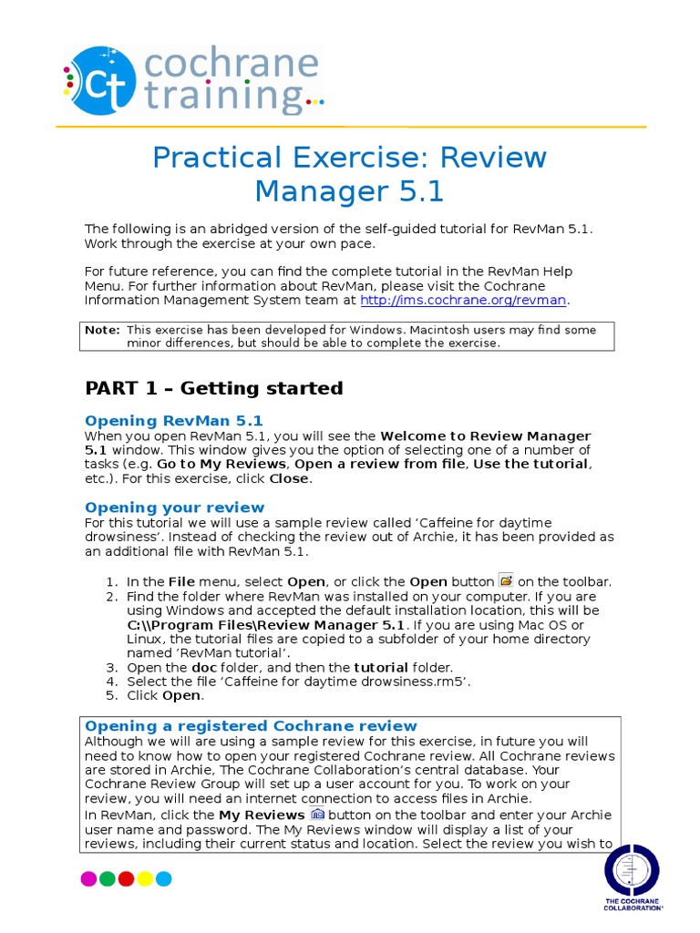 RevMan Practical Exercise v1.0 | PDF | Hyperlink | Standard Deviation