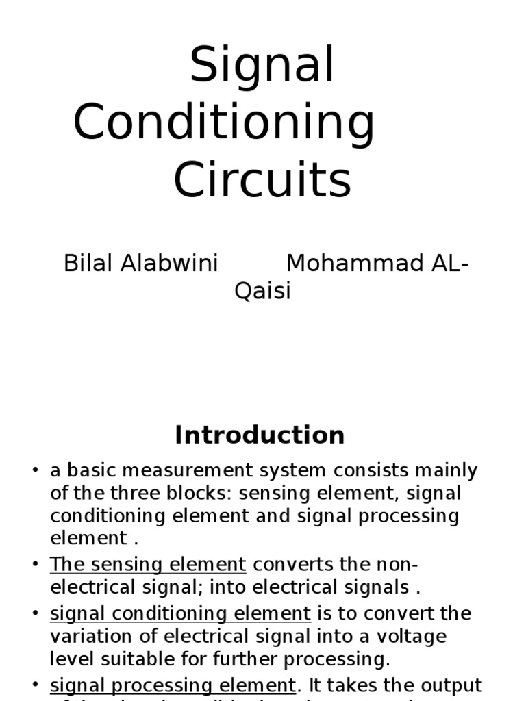 Signal Conditioning Circuits Download Free Pdf Amplifier Electromagnetism