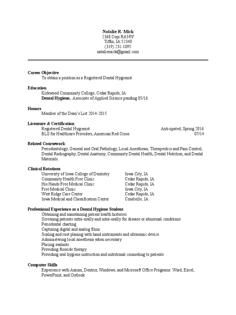 DH Resume Wo Cover | PDF | Wellness