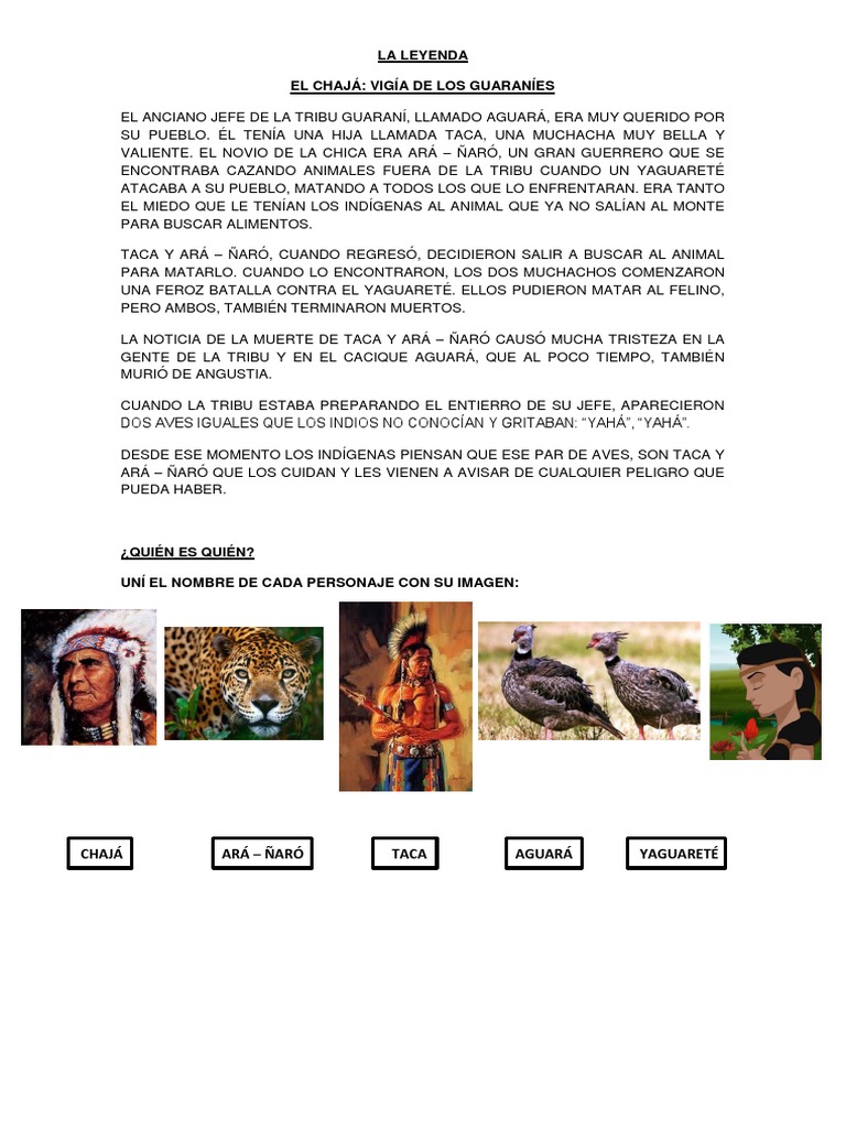 Actividades Adaptadas Con La Leyenda Del Chajá | PDF