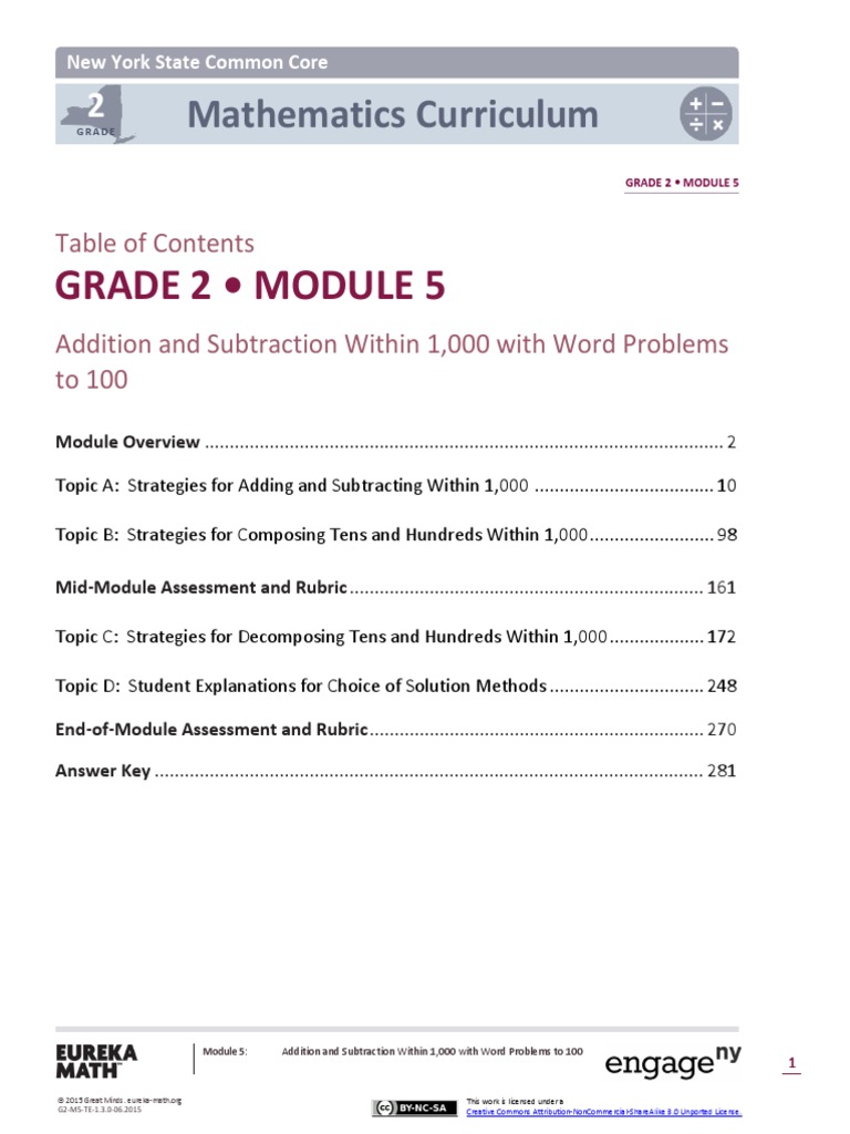 Math g2 m5 Full Module | PDF | Common Core State Standards Initiative | Subtraction