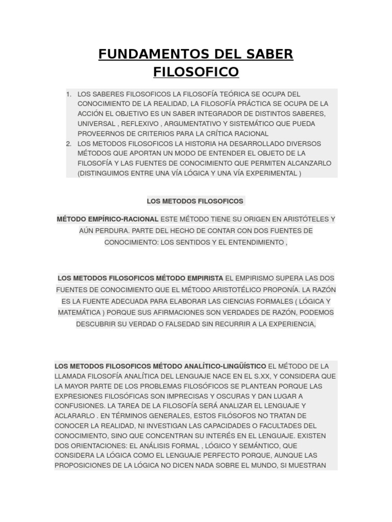 Fundamentos del Saber Filosófico | PDF | Ciencias sociales