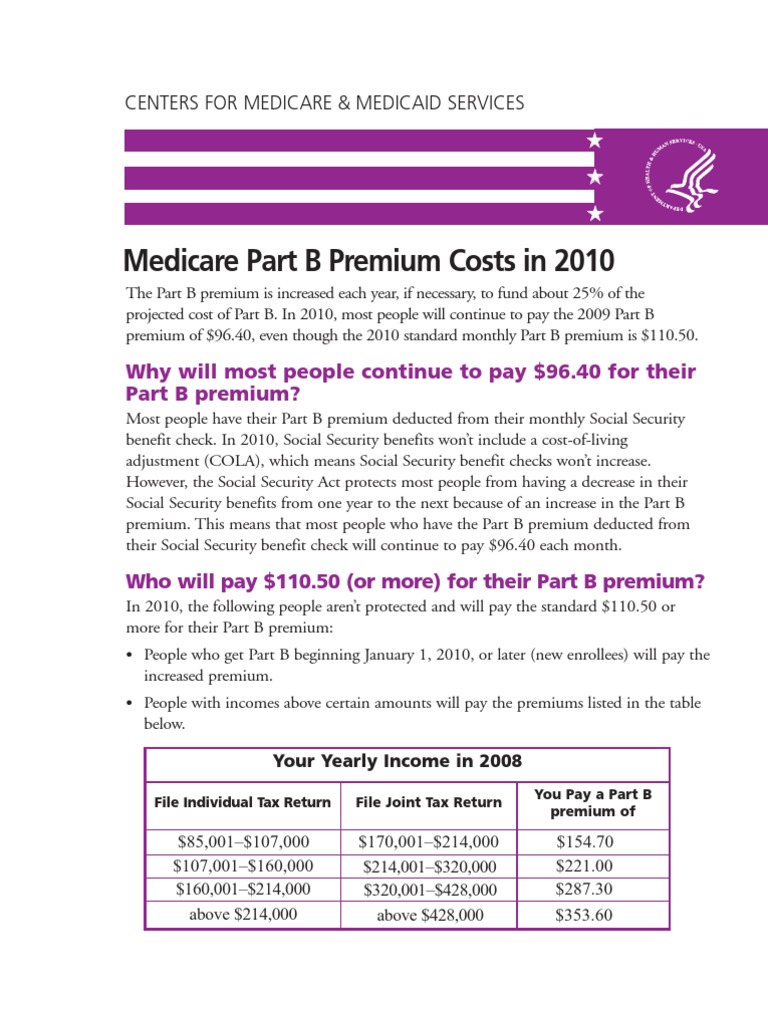 Medicare Part B Premium Fact Sheet | PDF | Medicare (United States ...