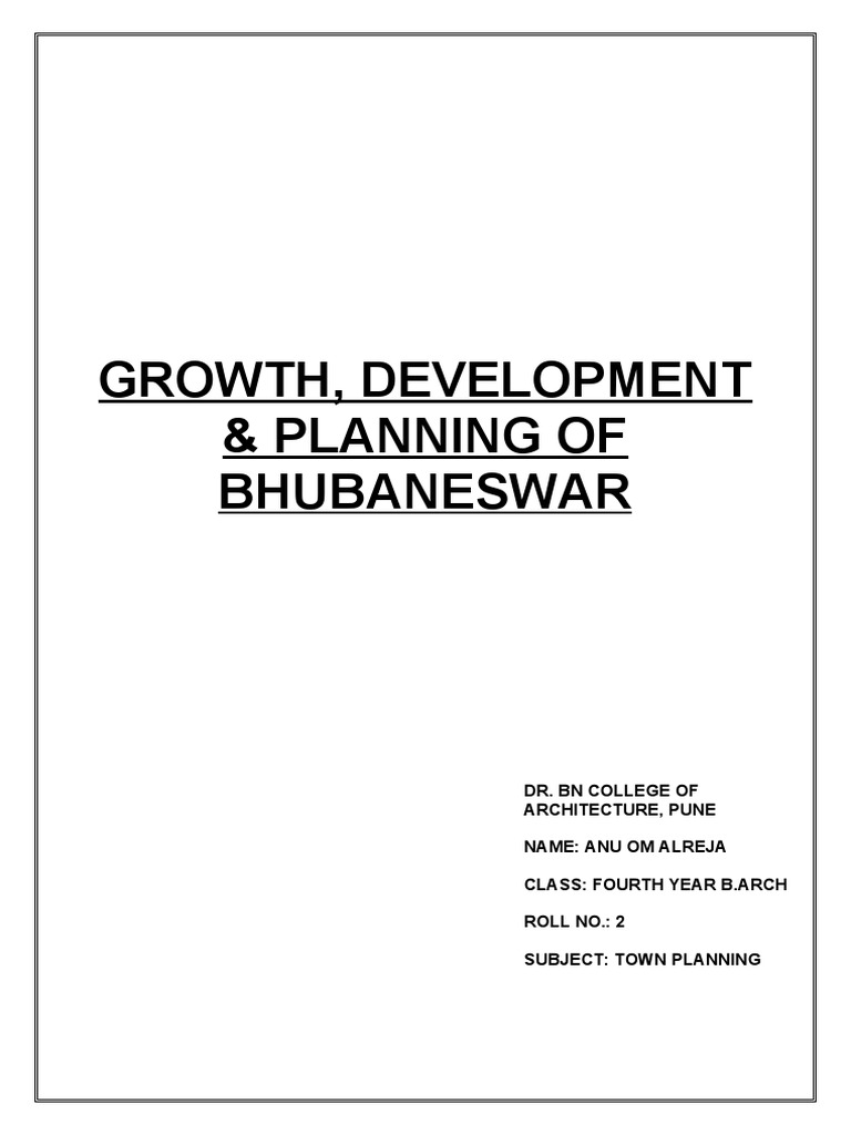 Bhubaneswar Town Planning Overview | PDF