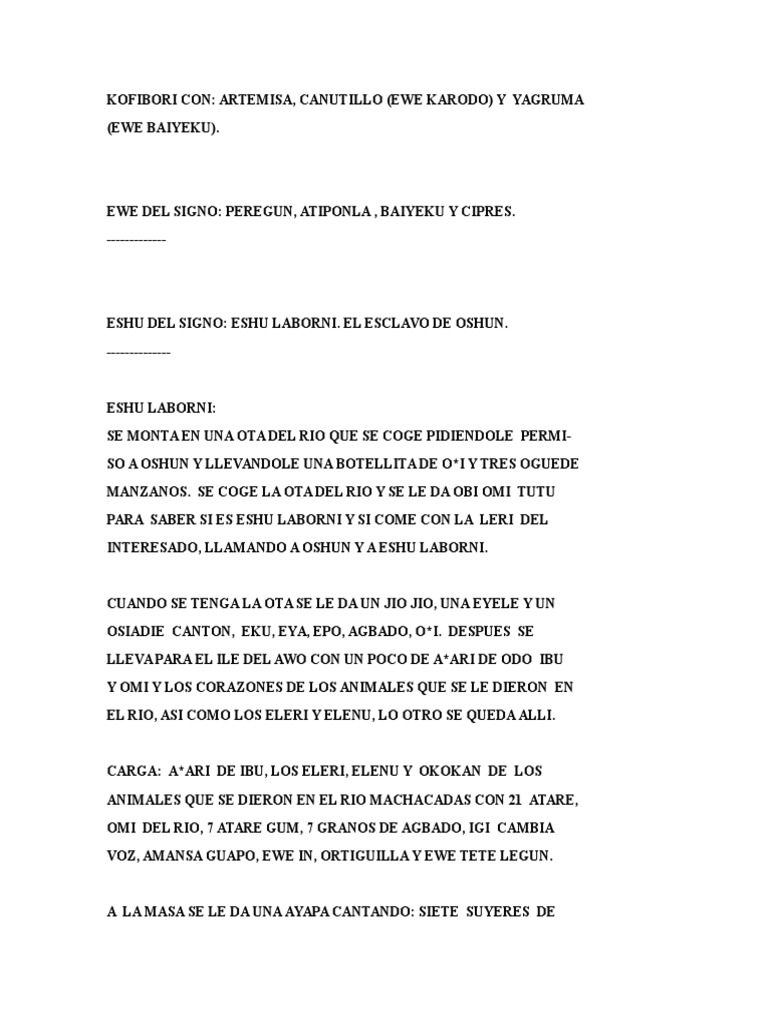 Obras de Ofun Ogbe | PDF