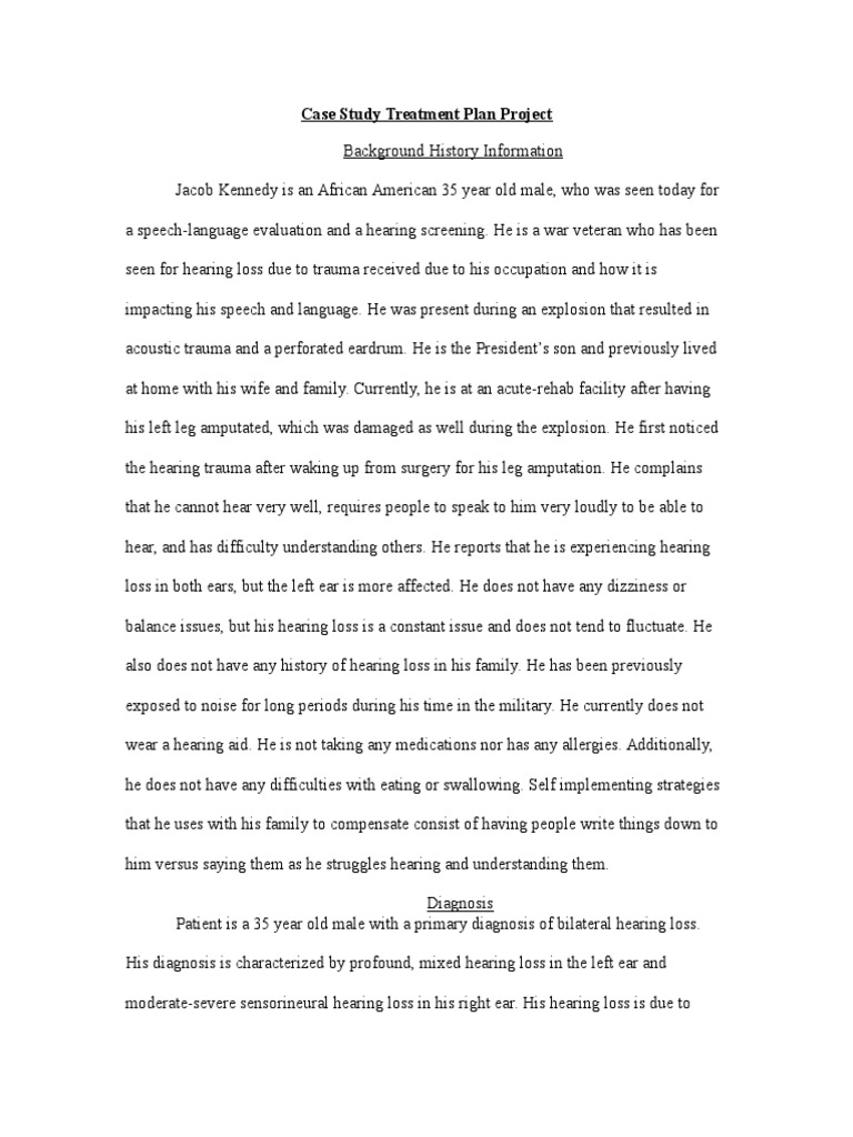Audiology Case Study Treatment Plan Project | PDF | Hearing Loss | Hearing