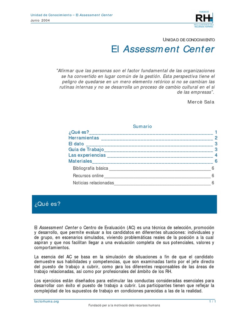 Assessment Center Cs | PDF | Toma de decisiones | Liderazgo