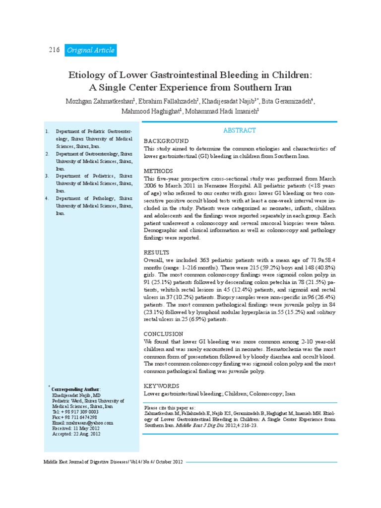 Bloody Stool Journal 2 | Download Free PDF | Colonoscopy | Colorectal ...