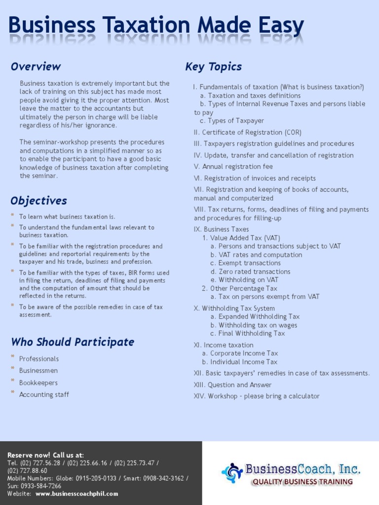 Simplifying Business Taxation | PDF | Value Added Tax | Taxes