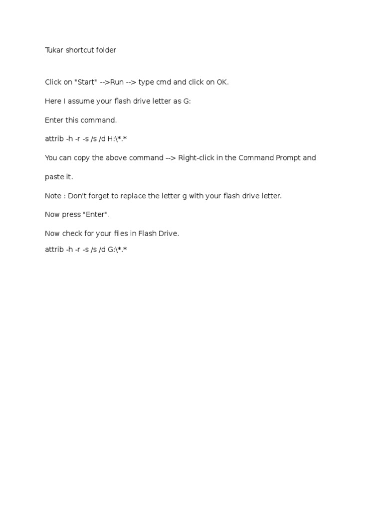 Tukar Shortcut Folder | PDF