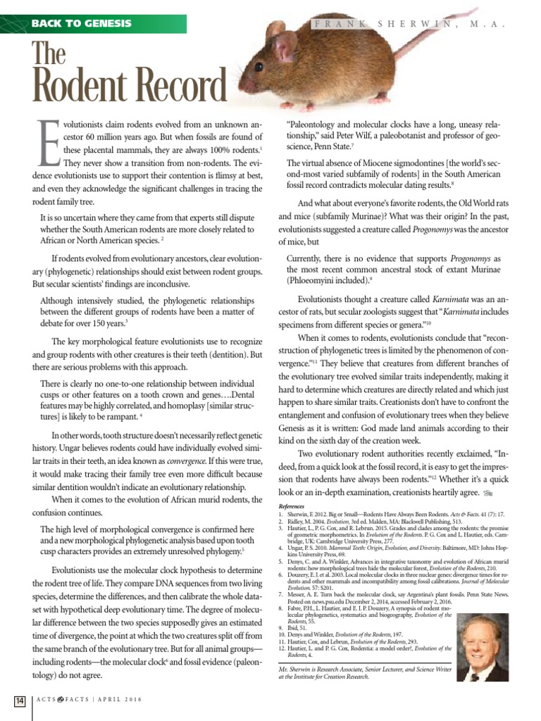 The Rodent Record | PDF | Phylogenetic Tree | Molecular Phylogenetics