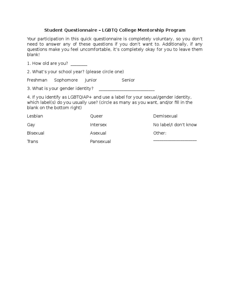 Sample Questionnaire | PDF