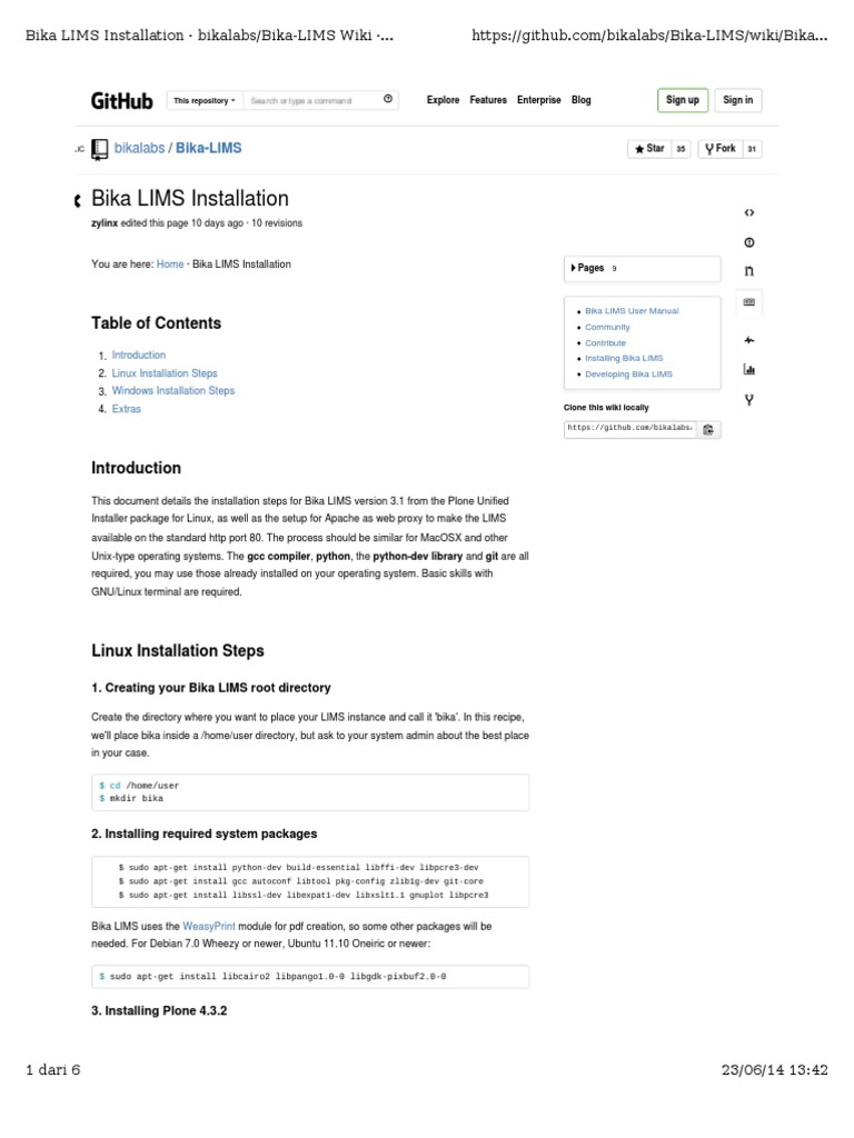 Bika LIMS Installation | PDF | Utility Software | Software Engineering