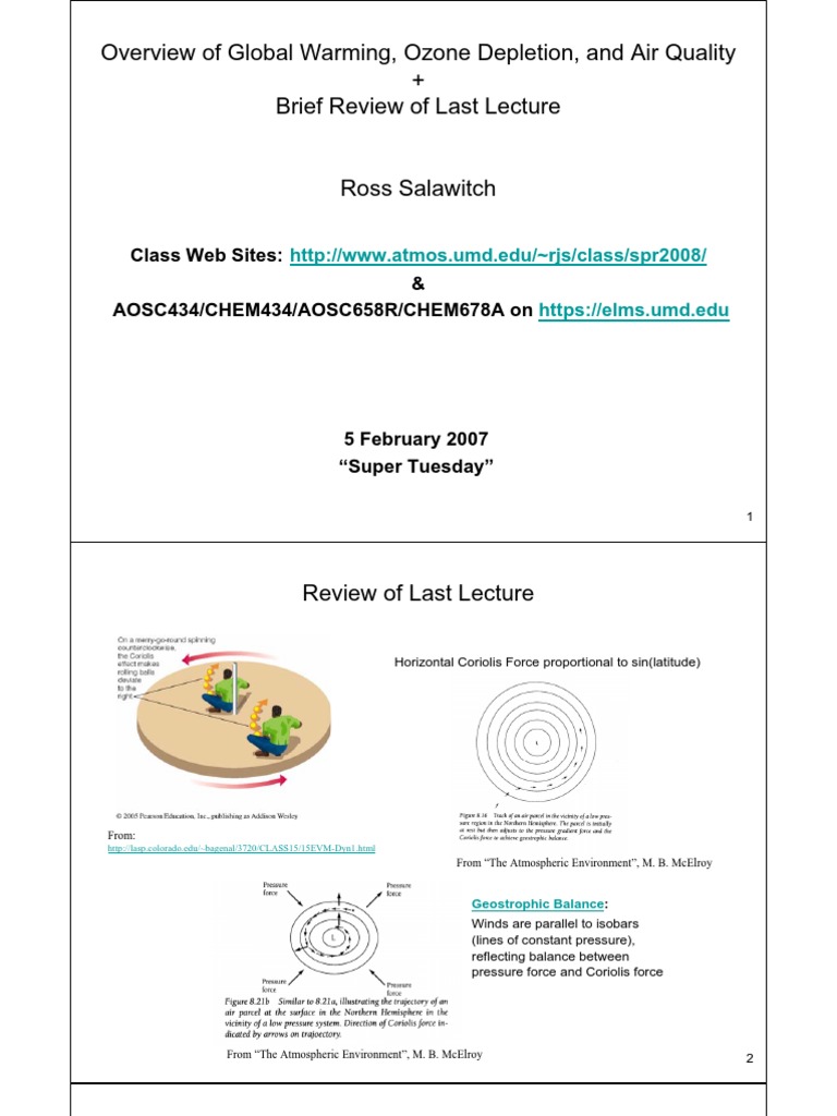 Air Pollution 2008 Lecture03 Handout 2 Per Page | PDF | Climate Change ...