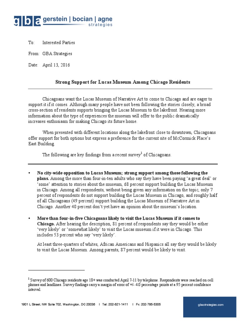 Lucas Museum Poll Data | PDF | Chicago | Museum