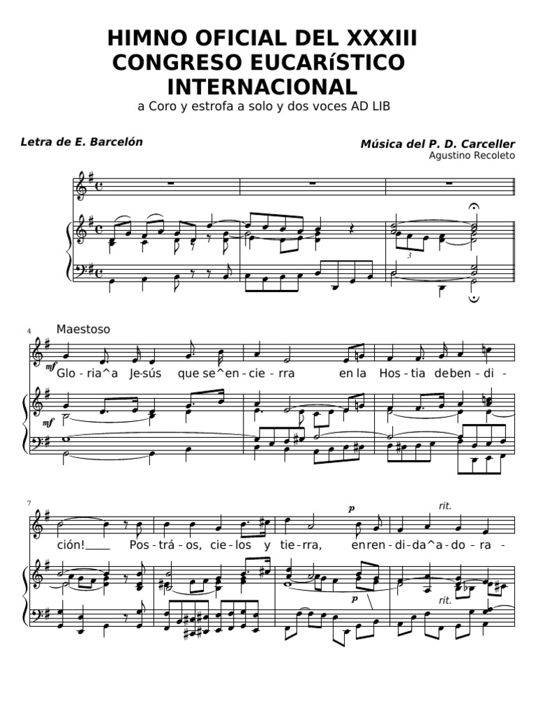 Himno Eucaristico Filipino 1937 | PDF
