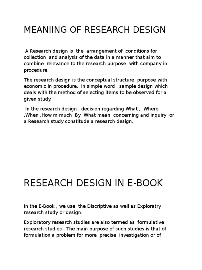 Meaniing of Research Design | PDF