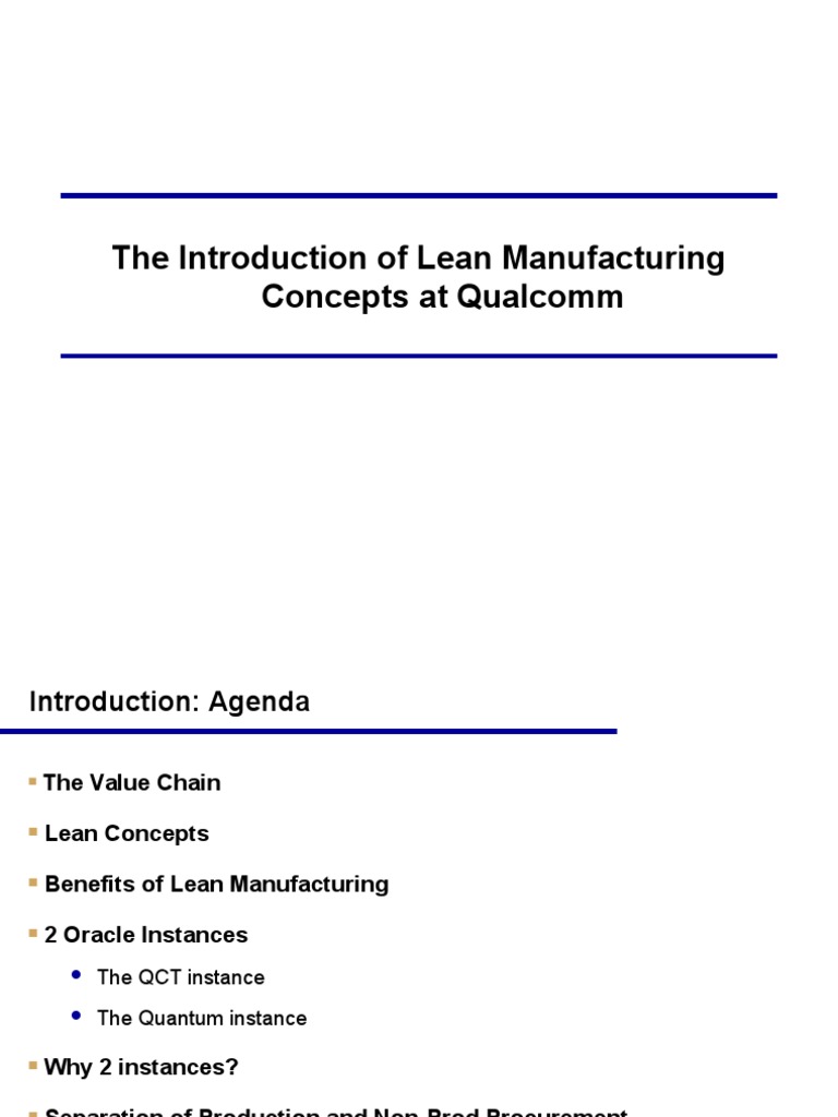 The Introduction of Lean Manufacturing Concepts at Qualcomm | PDF ...